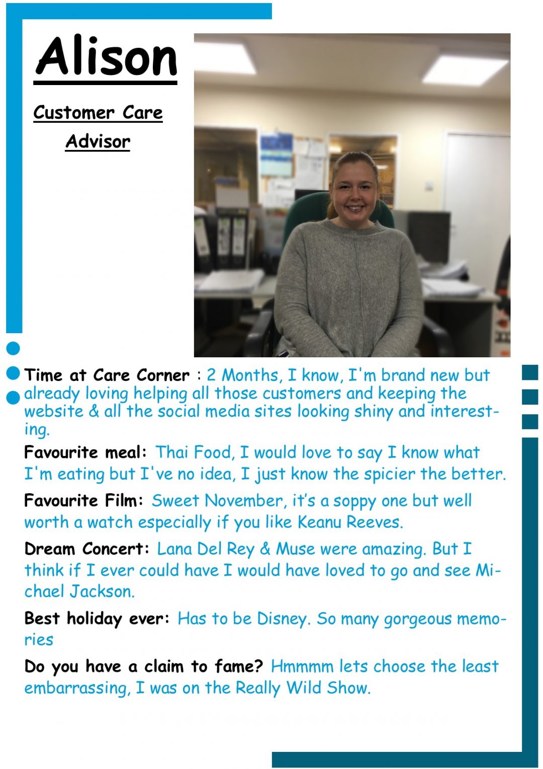 Lets meet Alison - Care Corner